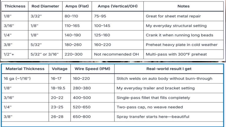 My Lincoln Welder Settings Chart for Better Welds