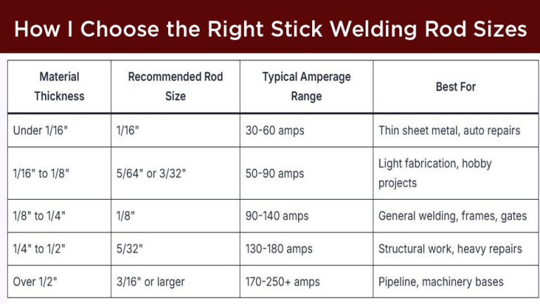How I Choose the Right Stick Welding Rod Size